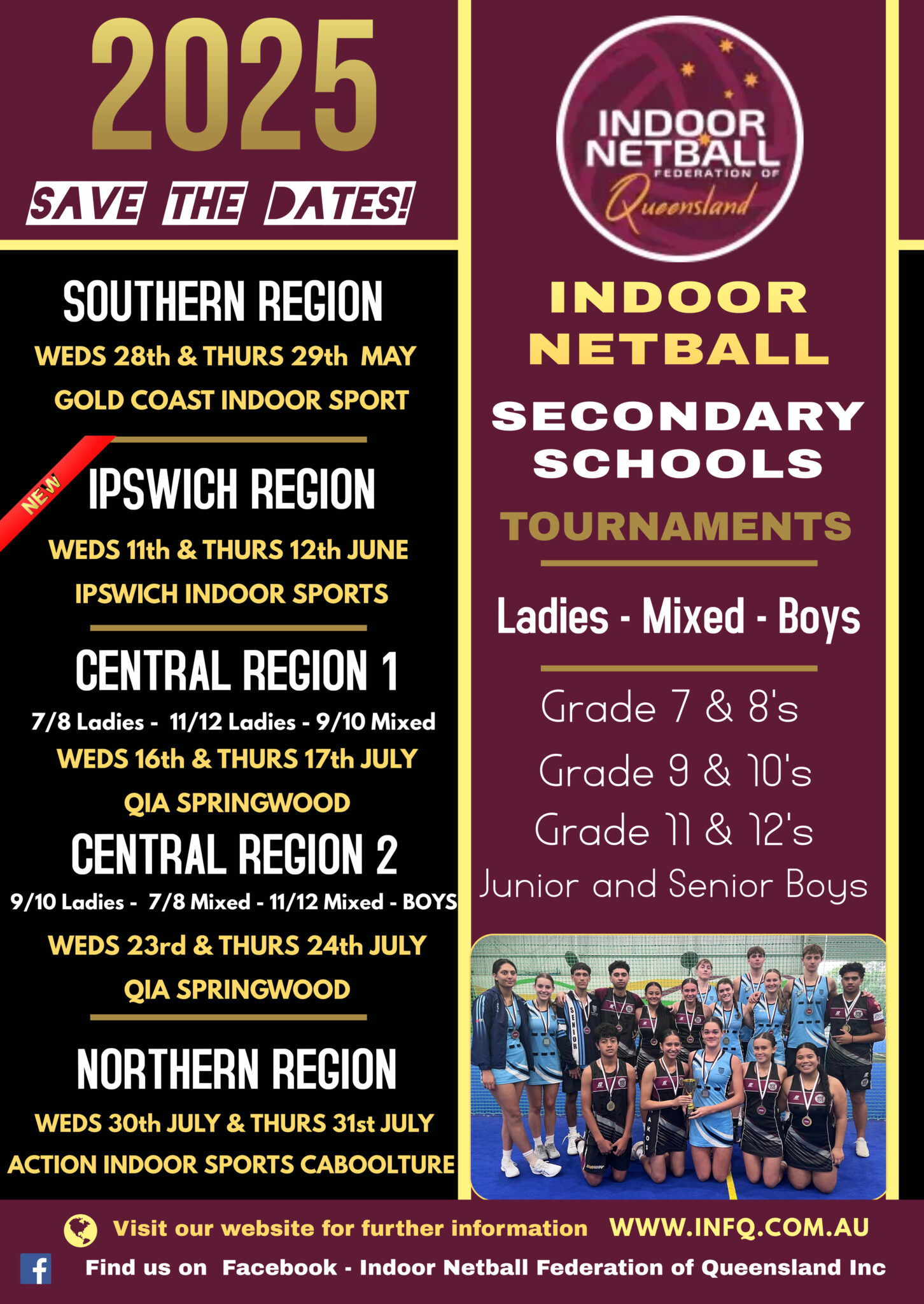 Secondary School Events – Indoor Netball Federation Queensland